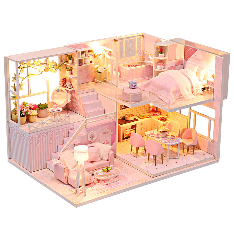 DIY Cottage Villa Handmade Princess Mini House Model Assembled Toy ...