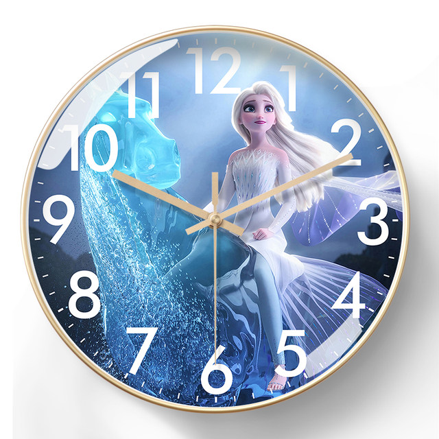 Frozen wall clock quartz clock Elsa Princess clock little girl princess ...