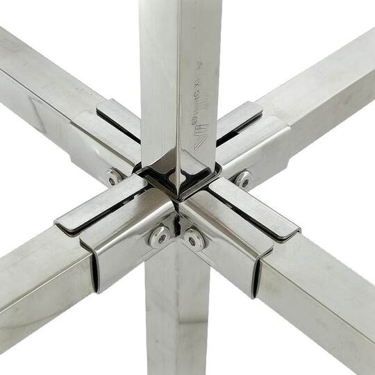 30x30 Square Tube Stainless Steel Joint Steel Pipe Clamp Fixture Shelf ...