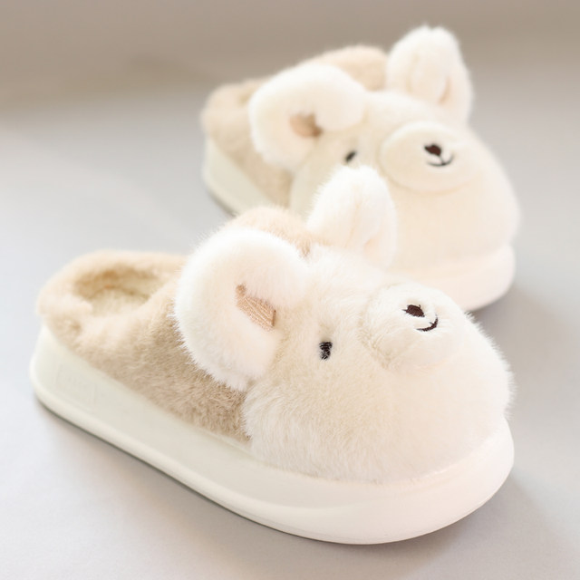 Cute non -slip and thick sole Outside cotton slippers Female autumn and ...