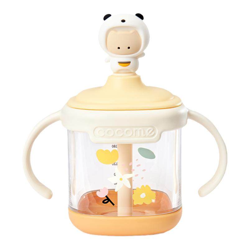 Cocoa Cute Small Cube Sugar Children's Milk Straw Cup with Scale