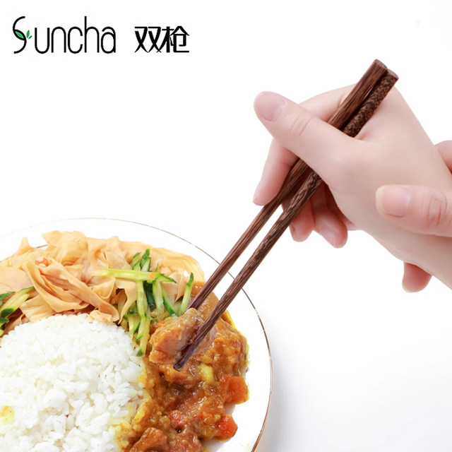 Double gun chopsticks for children 6 to 12 years old wooden chopsticks ...