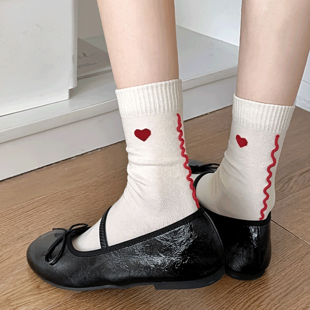 New socks for women with small leather shoes for autumn and winter ...