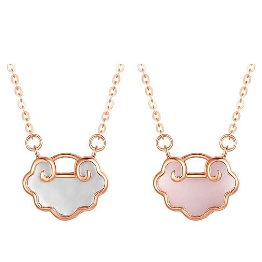 TSL Xie Ruilin Yueji Series 18K Gold Necklace - White Mother-of-Pearl Chain