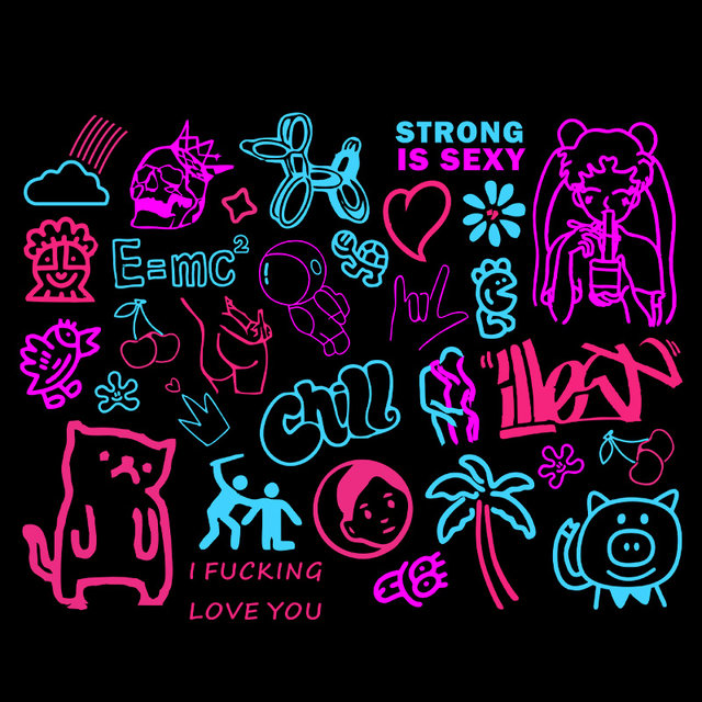 Jinx Kim Kiscot Patch Small Trip Zu'an Graffiti Night Heroes Kinke silk ...