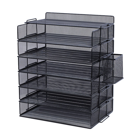 Desktop File Rack Metal | Iron Multi-Layer Folder Storage Box | Office ...