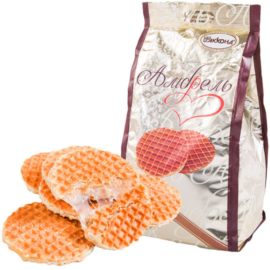 Russian Imported Akkoha Farm Honey-Flavored Sandwich Waffle Round ...