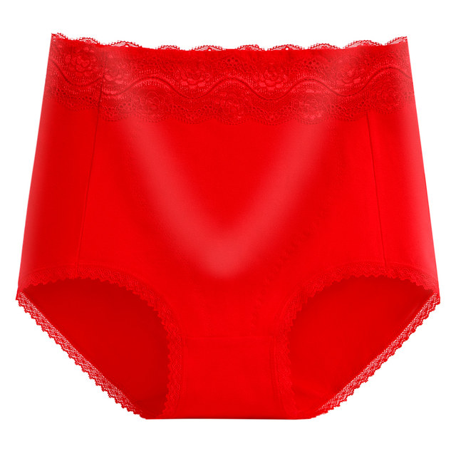 Big red underwear female natal year Dragon, high waist cotton abdomen ...