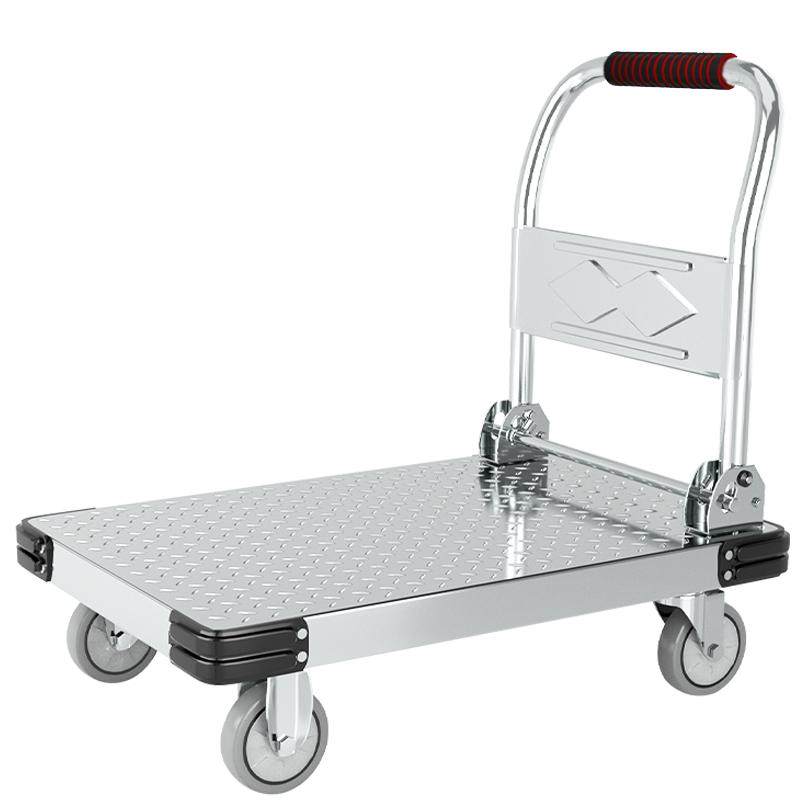 Steel Plate Trolley - Flatbed Trolley Household Four-Wheel Trailer ...
