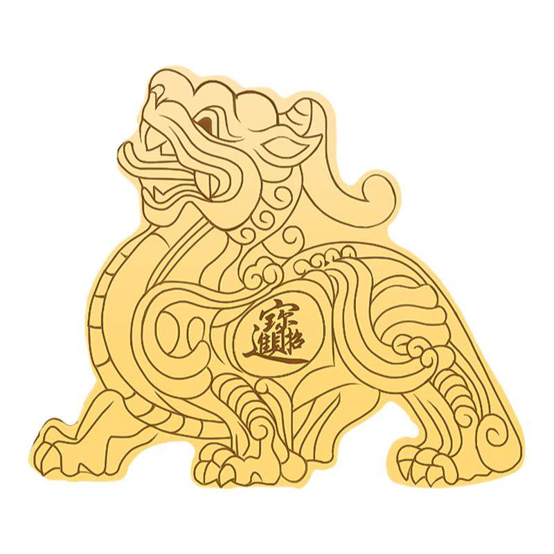 Lingji Life Center 999 Gold Pixiu Mobile Sticker - Attract Fortune for ...