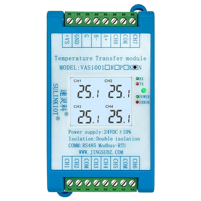 8-Channel Thermal Resistance Temperature Transmitter - Thermocouple NTC ...