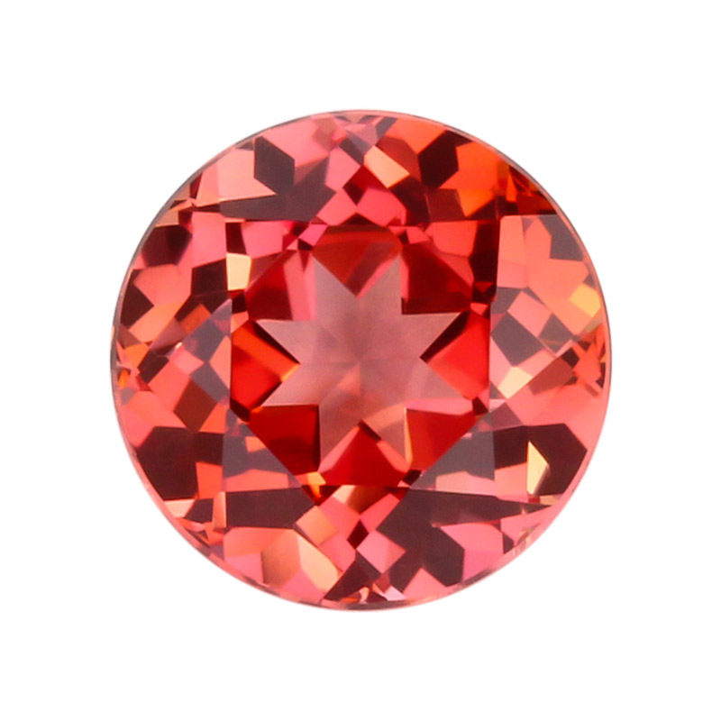 Deep Padparadscha Color Cultured Sapphire Round Loose Stone - Sunset ...