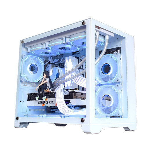 Jiagu Brave Snow White Computer Case - Desktop Matx with Water Cooling ...