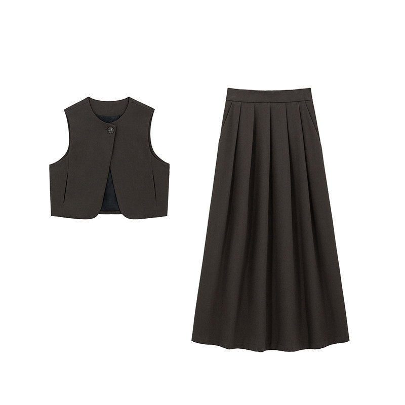 Ensemble veste superposée et jupe plissée Misaz