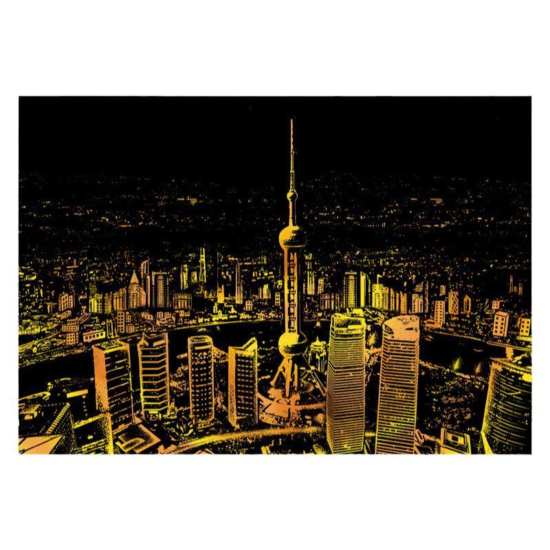 City Night Scene Scratch Painting - Children's Scratch Painting ...