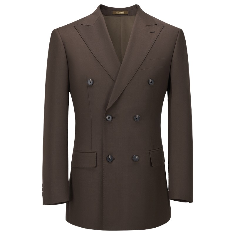 G·mons Men's Wool Suit - Double Breasted Business Formal Suit