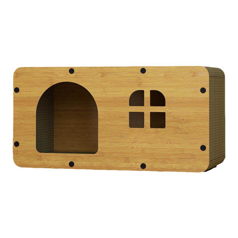 Miao le fang Holz Katzenbett & Kratzbrett - Großes Katzenhaus