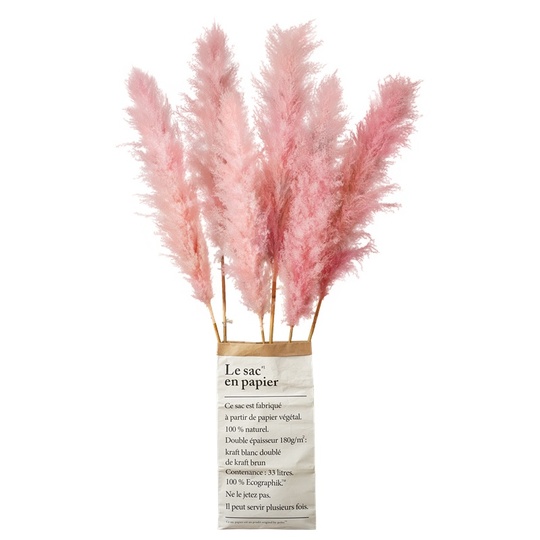 Pink Reed Dried Flowers Bouquet - Pampas Grass Floral Arrangement