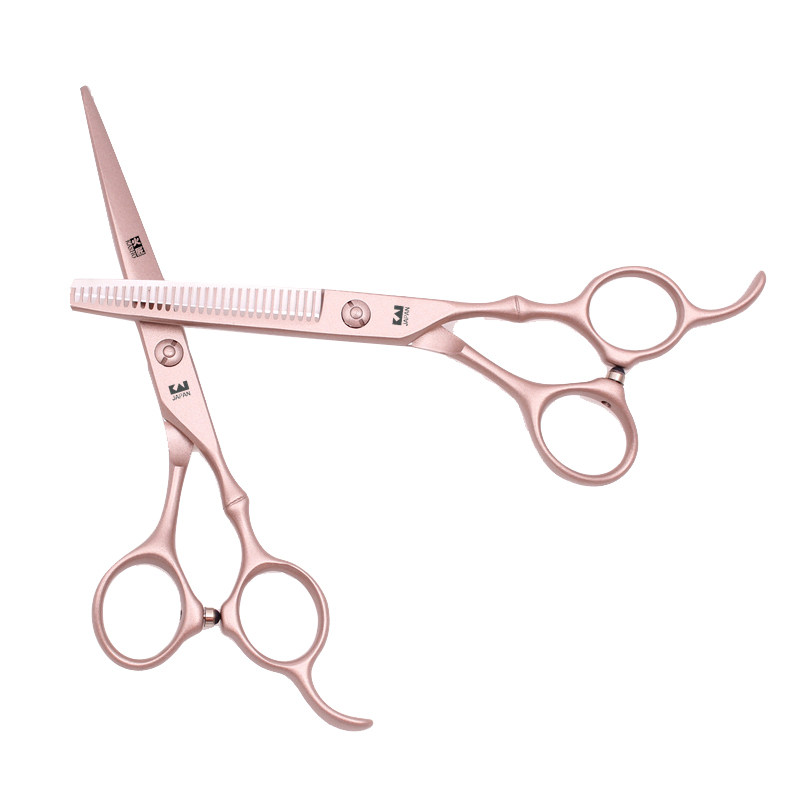 Firesmith Professional Hair Scissors - Rose Gold Flat Shears with ...