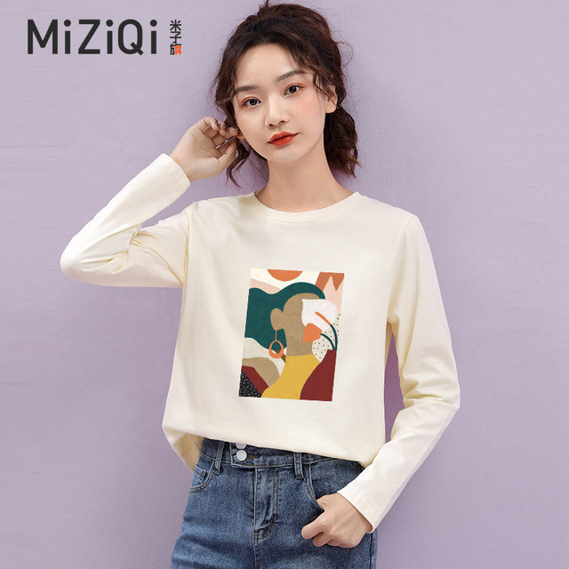 Mizi Banner 2024 T -shirt female spring and autumn long -sleeved ...