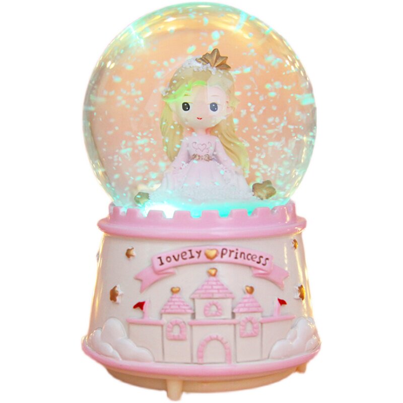 Crystal Ball Music Box - Princess Snowflake Rotating Musical Gift