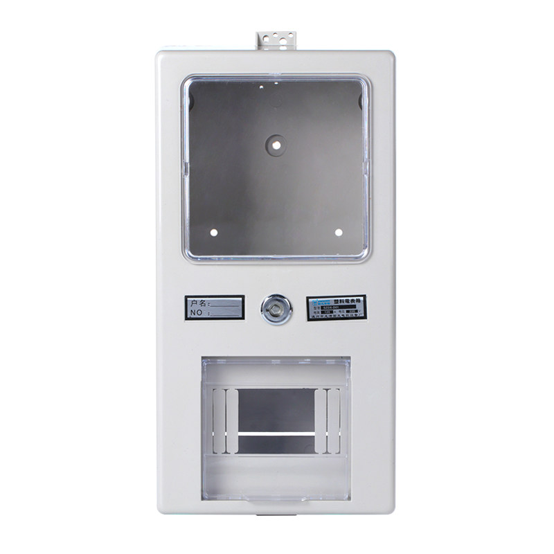 Single-Phase Meter Box with Lock for Outdoor Use - Transparent Plastic
