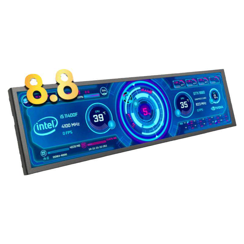 8.8 IPS Touch Bar Monitor - 480x1920 High-Resolution