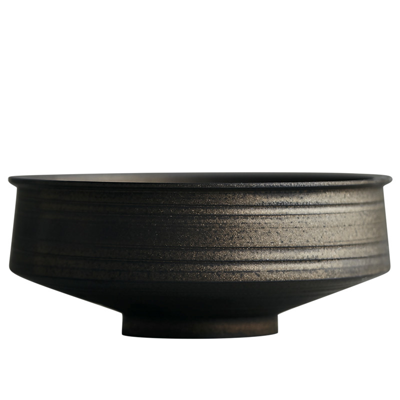 Japanese Earthen Gold Glaze Pottery Tea Washing Bowl - Zen Style Flower ...