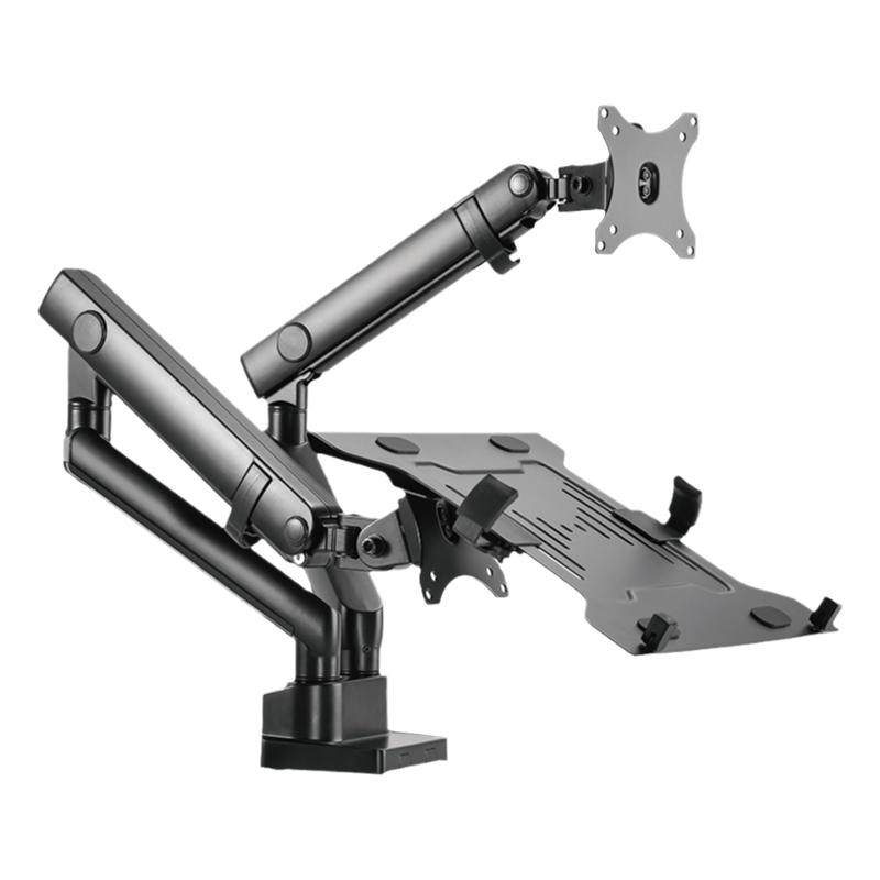 Brateck North Arc Dual-Screen Monitor Bracket with Notebook Tray