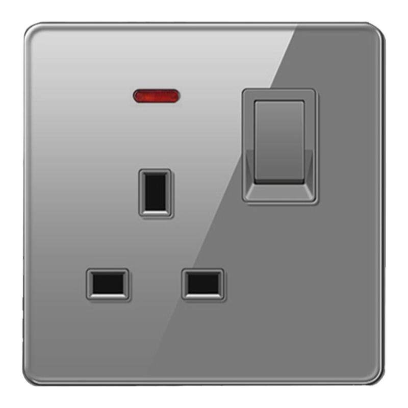 British 13A Electric Socket Panel - LED Light Switch Plug with Type-C ...
