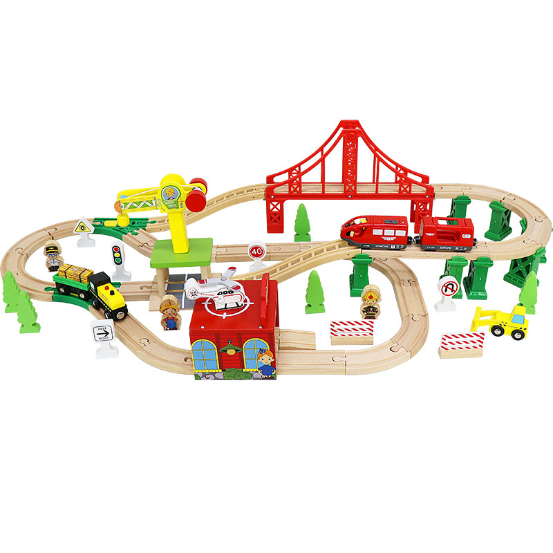 Wooden Track Train Toy Set for Children