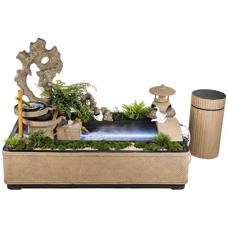 Bassin de jardin de style chinois - Rocaille et fontaine à eau courante