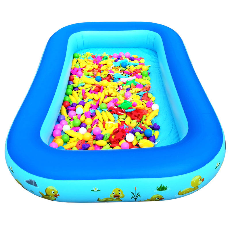 Children's Fishing Pool Set Inflatable Paddling Pool Magnetic Fishing ...