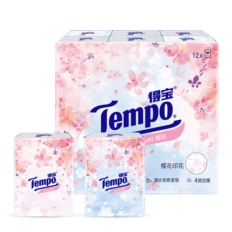 Tempo Depot Cherry Blossom Handkerchief Paper Towels | Small Pack ...