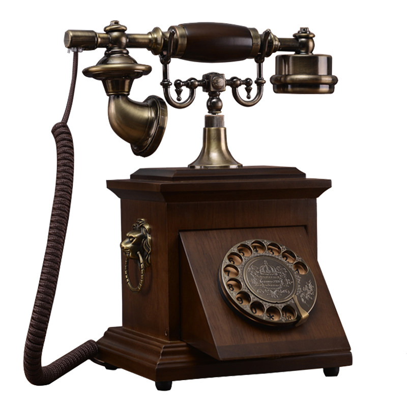 Gammeldags republik kina solid wood rotary telefon - antik retro fastnet