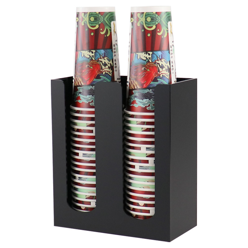 Black Two-Grid Acrylic Tea Cup Holder | Coffee Shop Milk Tea Bar ...