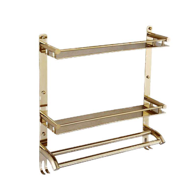 Stainless Steel 2-Tier Towel Rack - Bathroom Storage