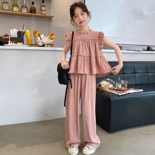 Girls Summer Suit 2024 New Big Children Short Sleeve Fashionable Summer ...