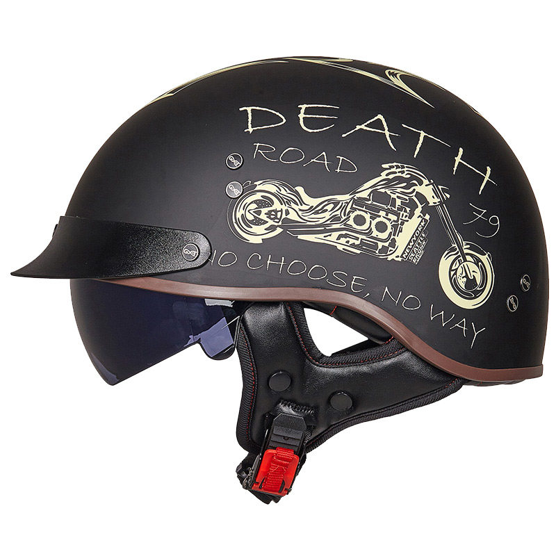 Retro Scoop Motorcycle Helmet for Summer Riding - Carbon Fiber Material