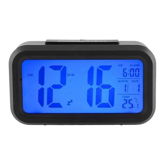 Temperature Version Smart Clock with Light Sensor, Snooze Function, LCD Display