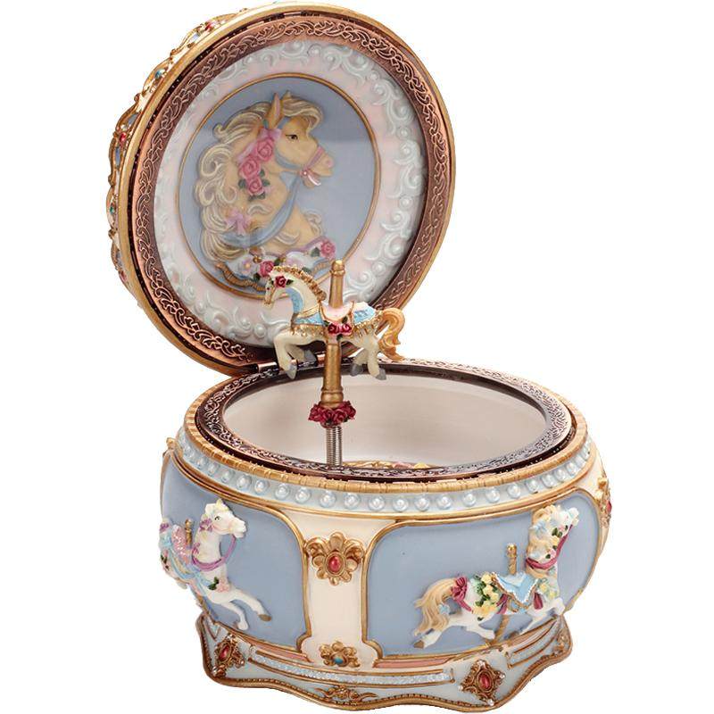 Lots Carousel Music Box - Music Box Girl Heart Retro Birthday Gift ...