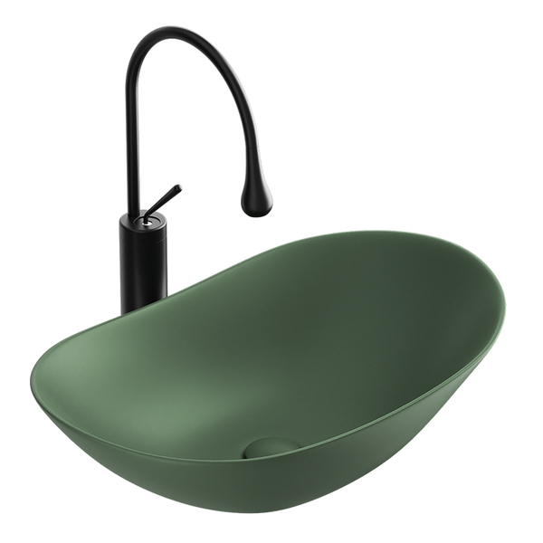 Nordic Minimalist Green Washbasin - Creative Ceramic Countertop Basin ...