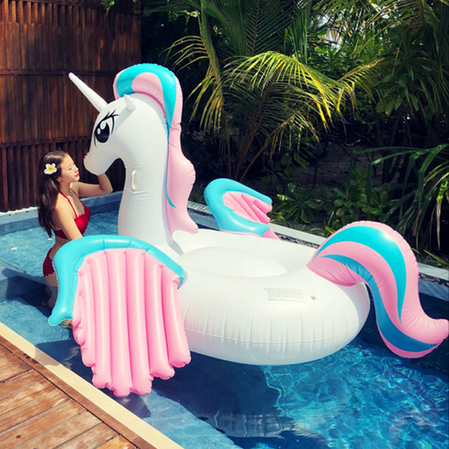 Internet celebrity photo inflatable colorful winged unicorn mount ...