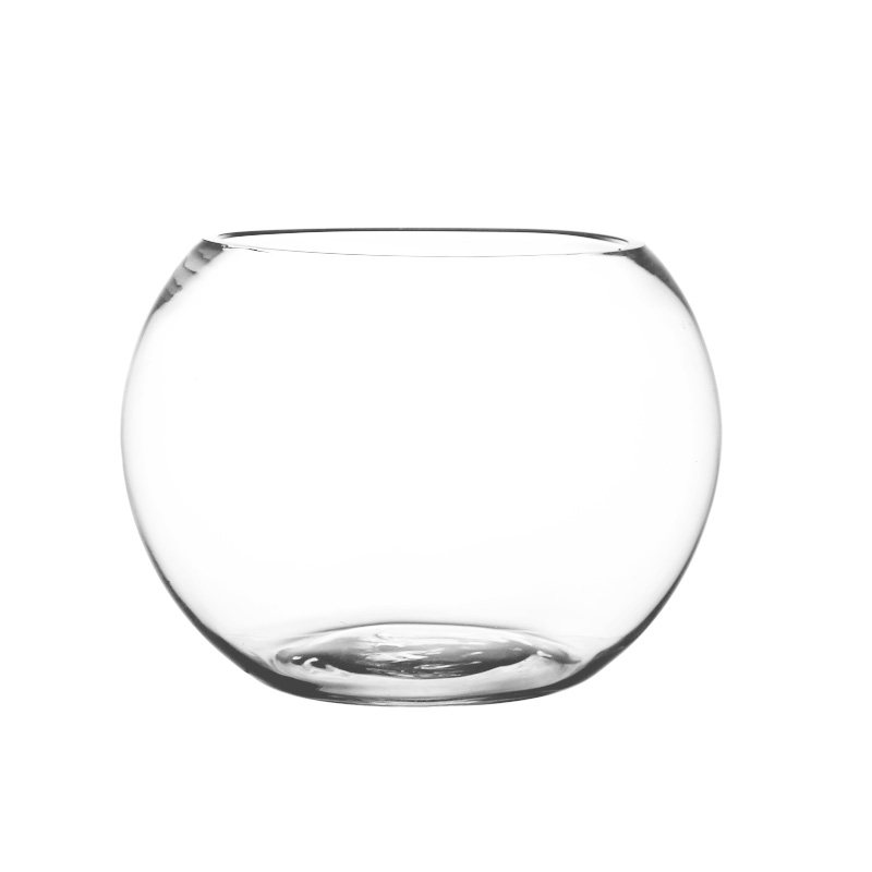 Pecera redonda grande de vidrio Kaho - 50cm, pecera para peces dorados