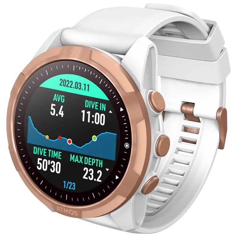 Atmos Mission 2 Diving Computer Watch | Rechargeable with GPS for Scuba ...