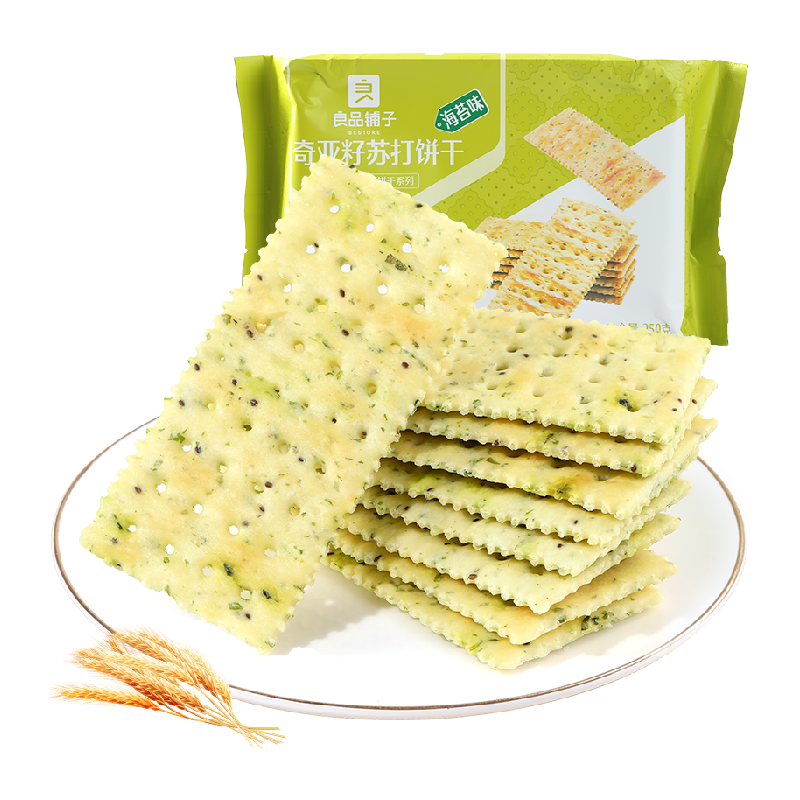 Bestore Liangpinpu Chia Zaad Soda Crackers Zeewier Smaak 256g