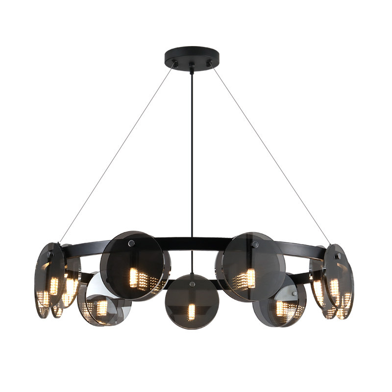 Glass Chandelier - 9-Light Modern Postmodern LED Pendant Light