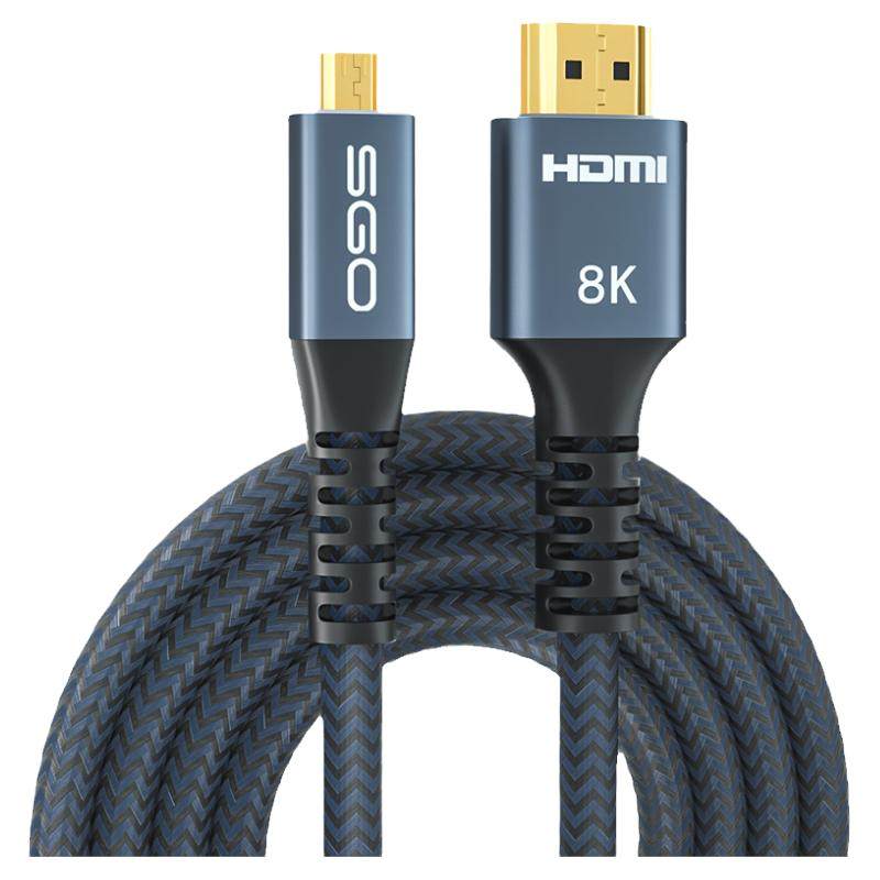 Кабель Sgo Micro HDMI - HDMI 2.1 - 8K Ultra HD - Тонкий дизайн