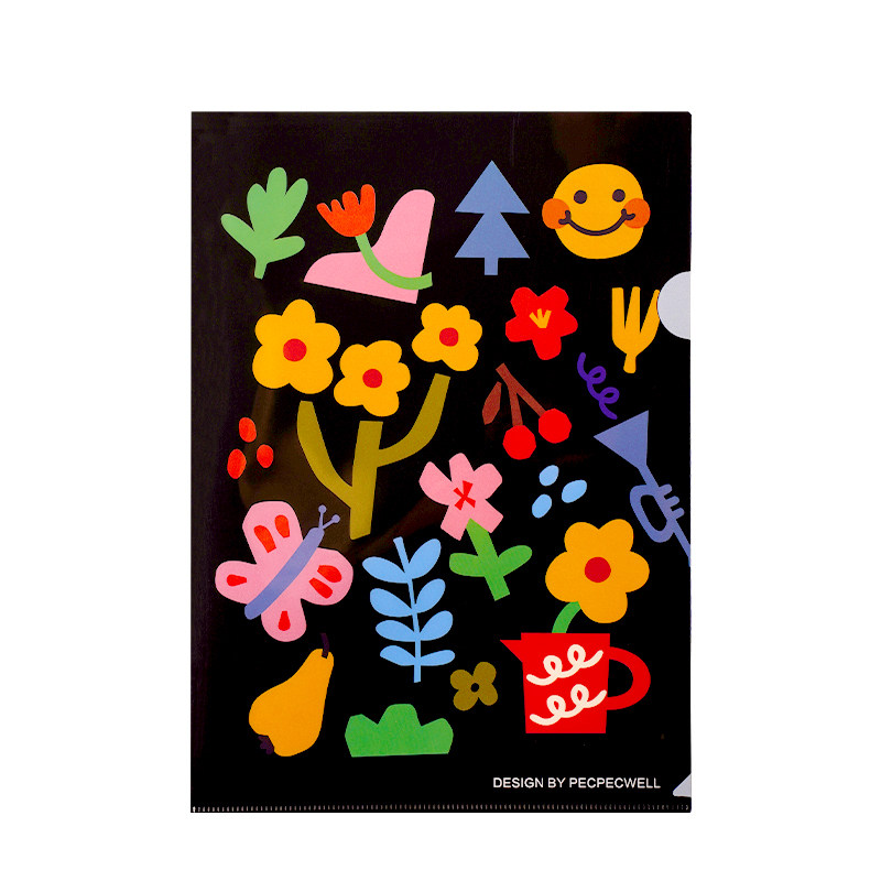 Pecpecwell L-Shaped File Storage Bag A4 Single-Piece Folder Information ...