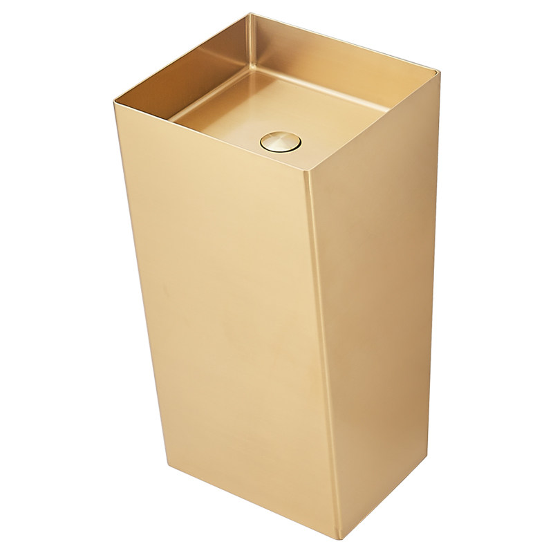 Finchi 8280 Gold Stainless Steel Column Basin - Floor Standing Wash Basin